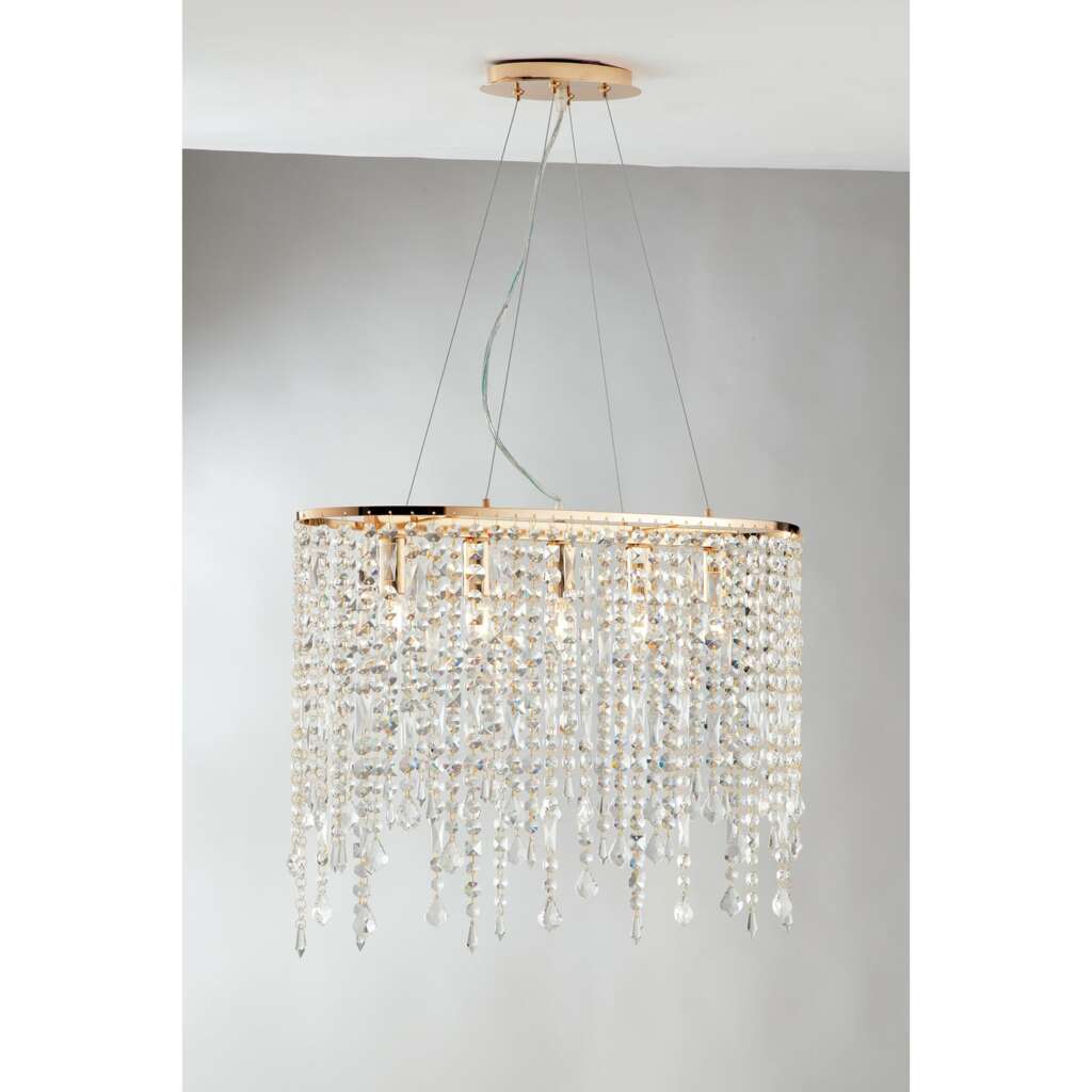 LUCE AMBIENTE E DESIGN Suspension BREEZE en métal doré avec pampilles en cristal | PRECISION LED