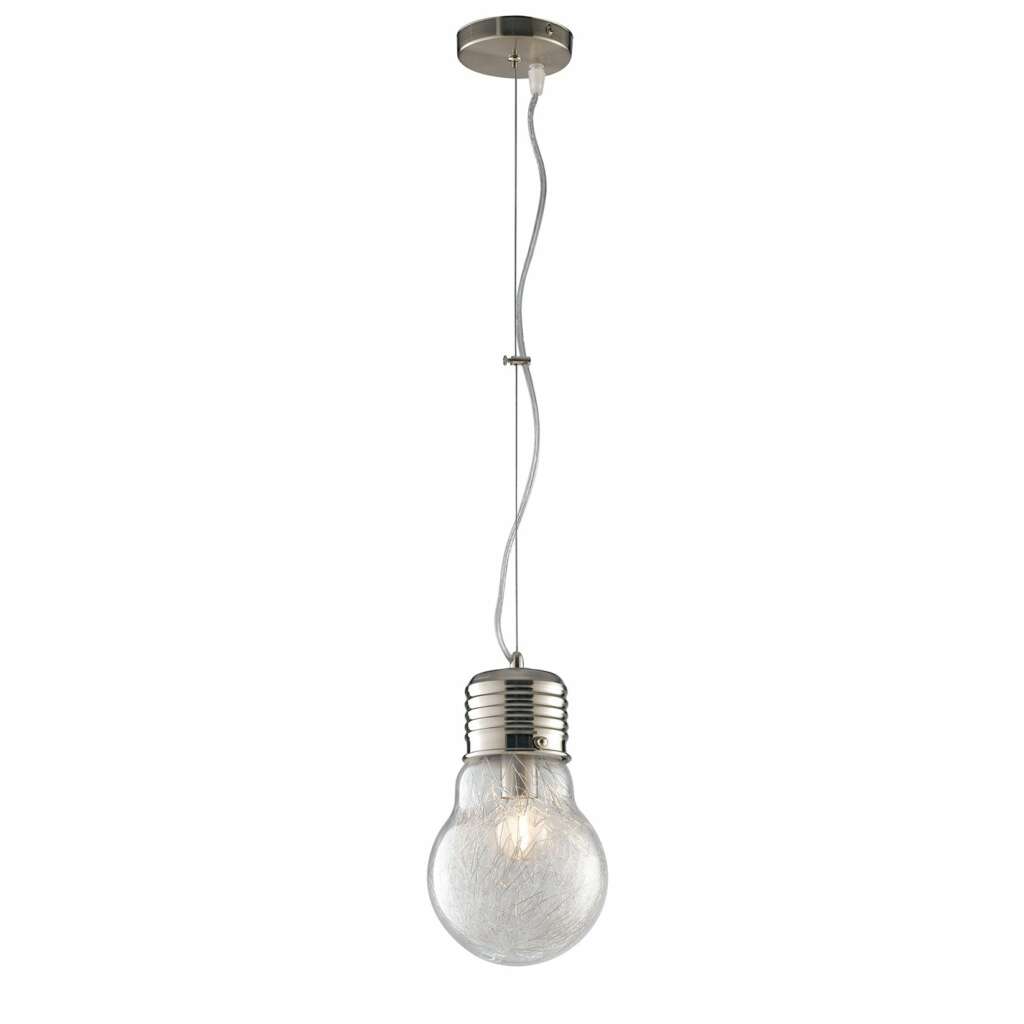 LUCE AMBIENTE E DESIGN Suspension bulb en aluminium chromé et diffuseur ...
