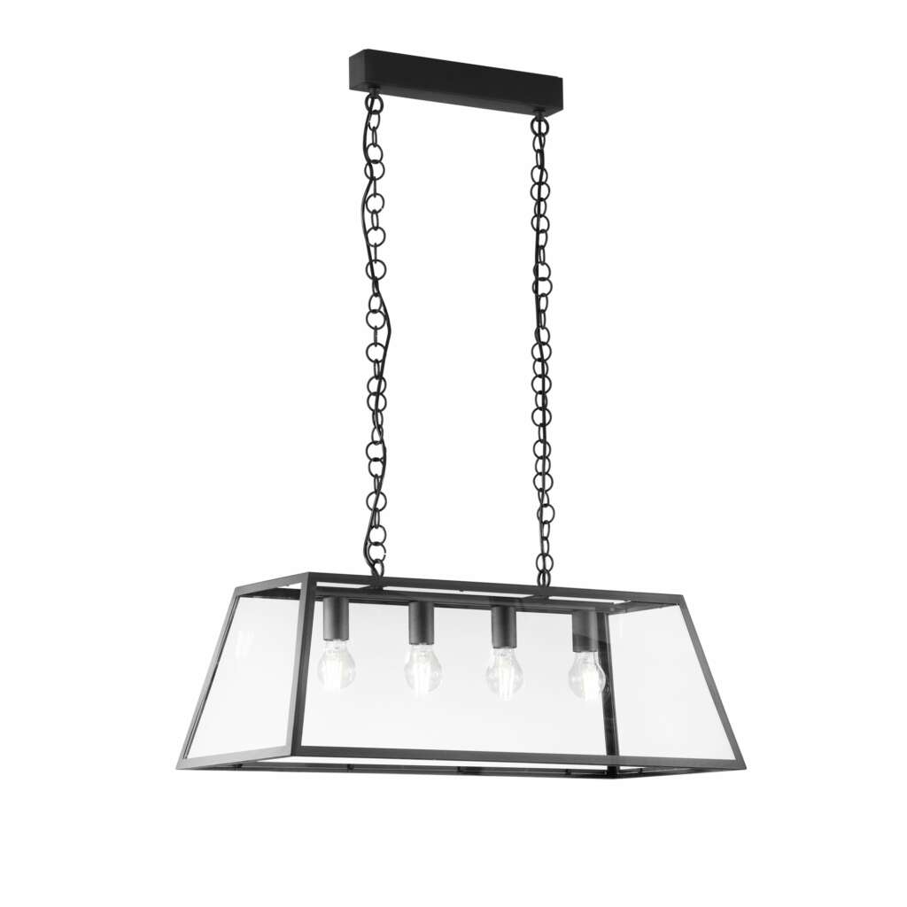 LUCE AMBIENTE E DESIGN Lampe à suspension LEXINGTON en métal noir et ...