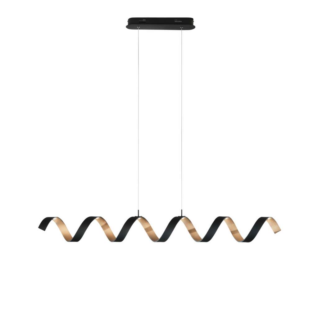 LUCE AMBIENTE E DESIGN Suspension helix noire et dorée 30W 4000K ...