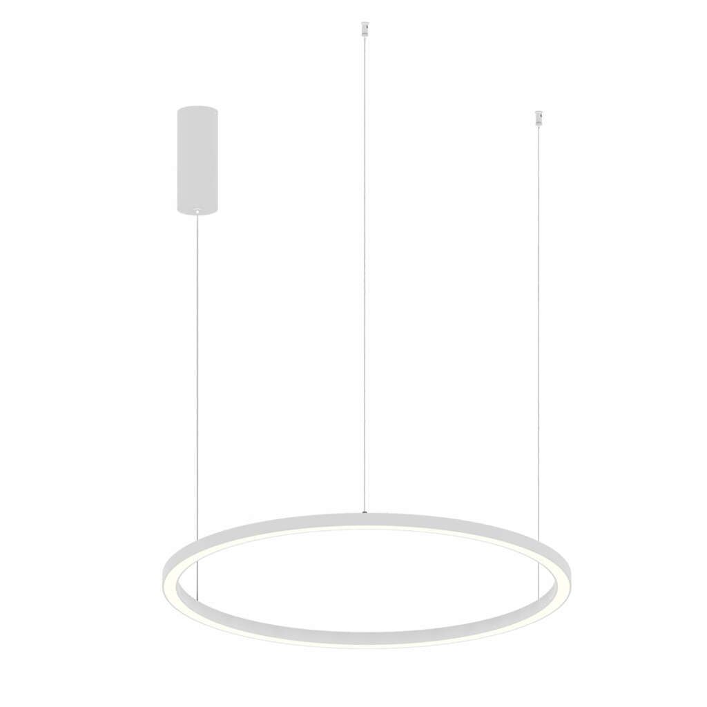 LUCE AMBIENTE E DESIGN Lampe à suspension LED HOOP en aluminium blanc avec fonction CCT 80 cm ...